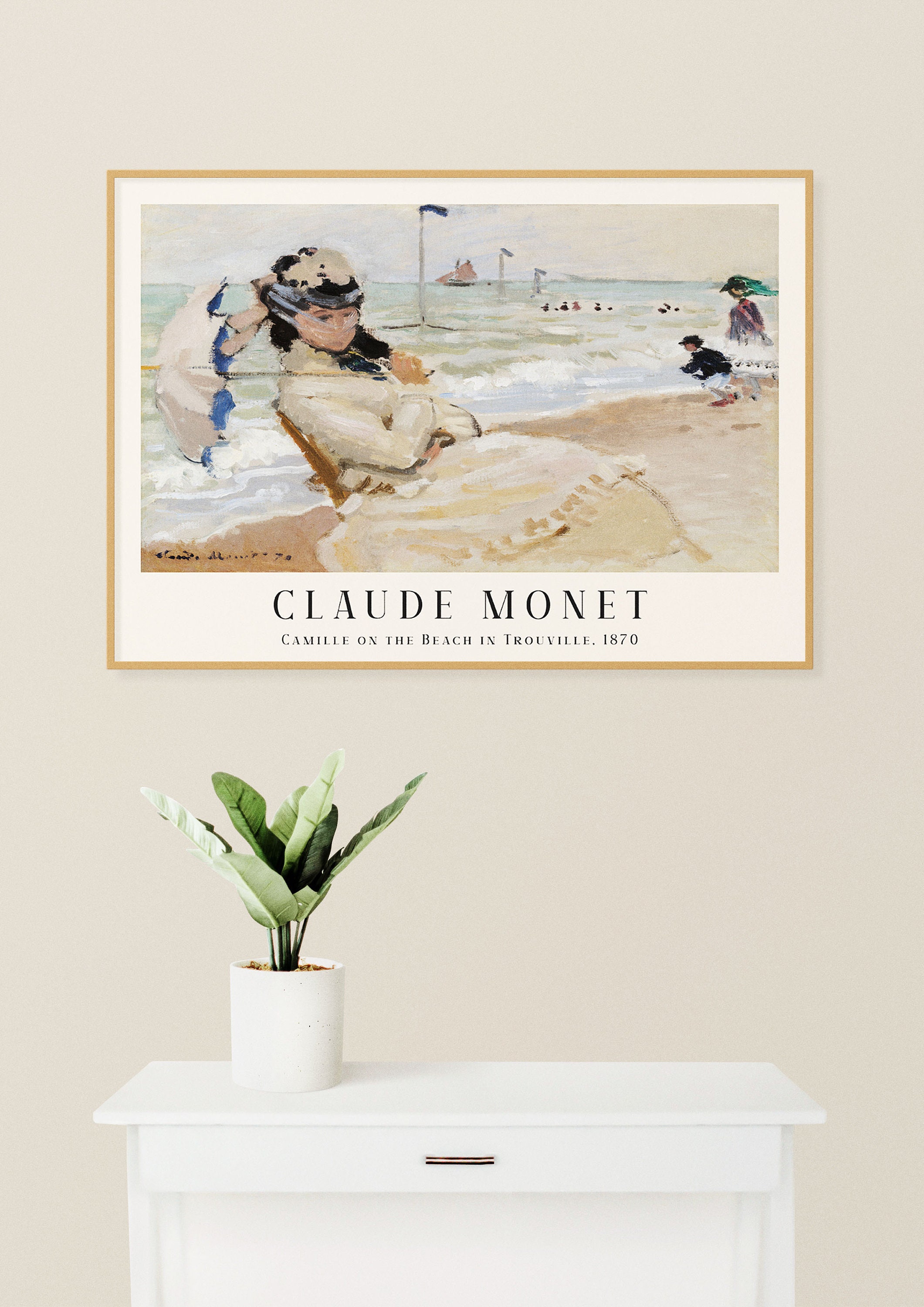 Claude Monet Printable Art Camille on the Beach, Monet Wall Art, Monet ...