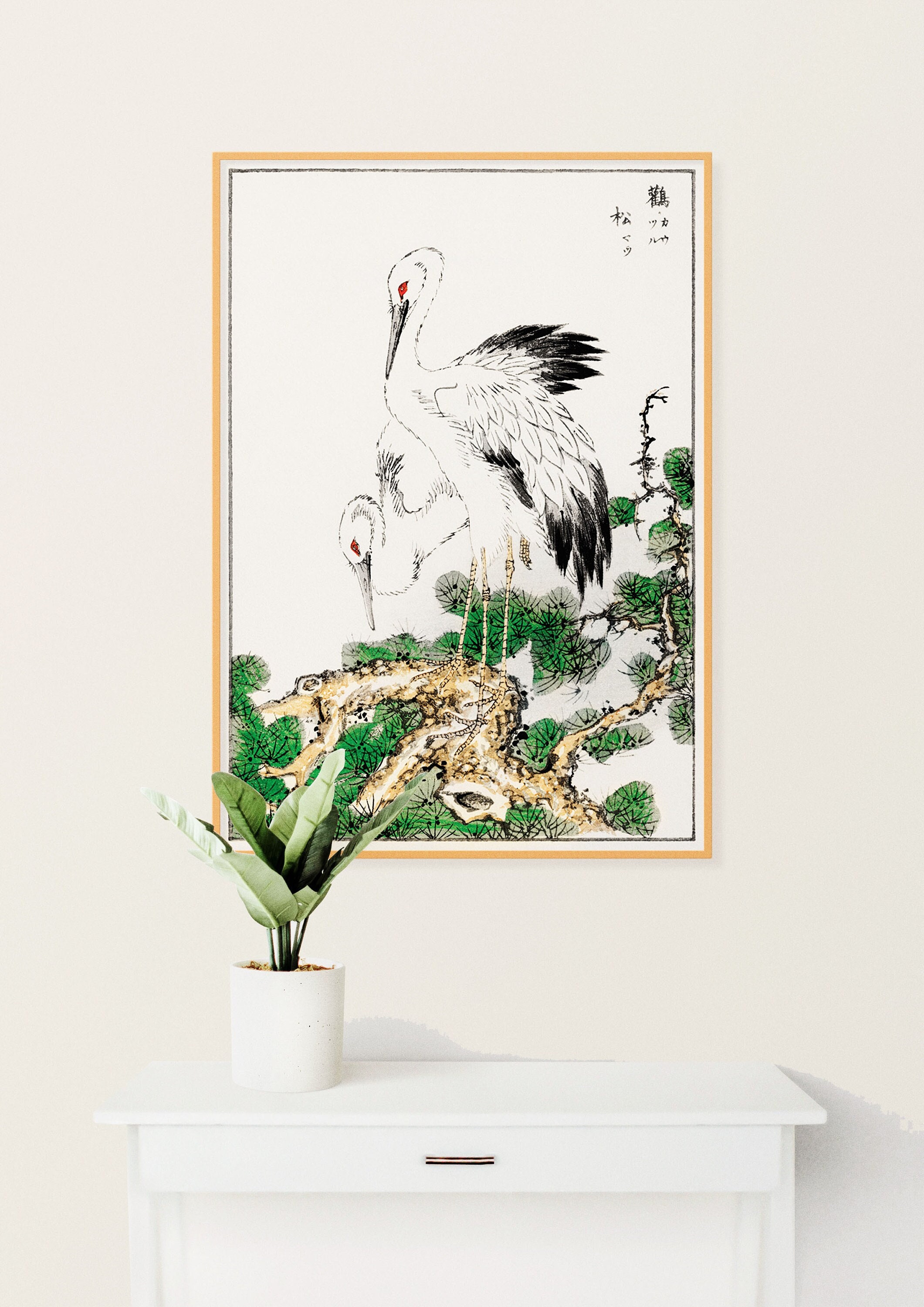 Digital Japanese Stork Print Japanese Bird Print Stork - Etsy