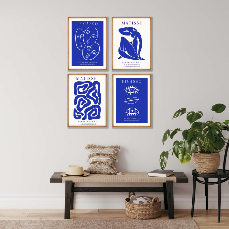 Blue Matisse and Picasso Prints Set of 4 | Matisse Wall Art, Matisse ...