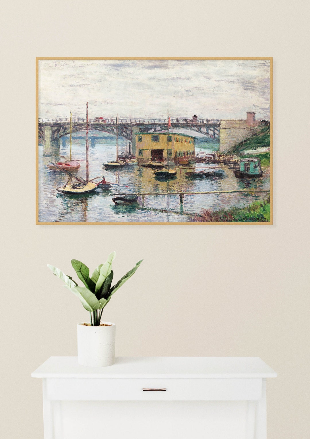 Monet Bridge at Argenteuil Print: Impressionist Wall Art (instant ...