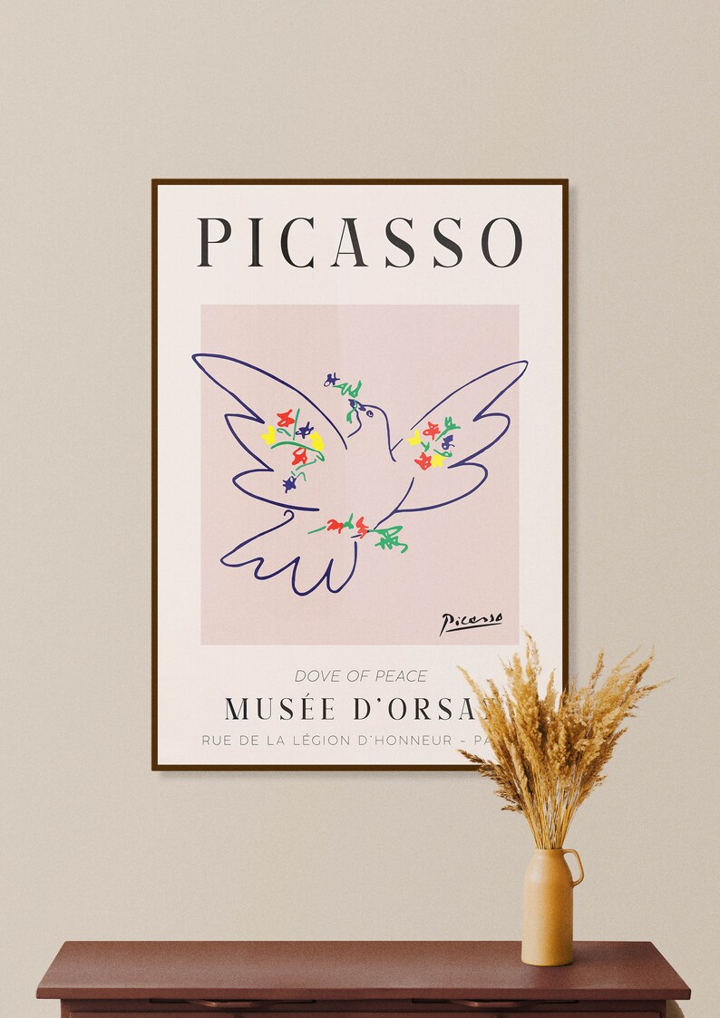 Pablo Picasso Printable Art Picasso Poster, Picasso Wall Art, Dove of ...