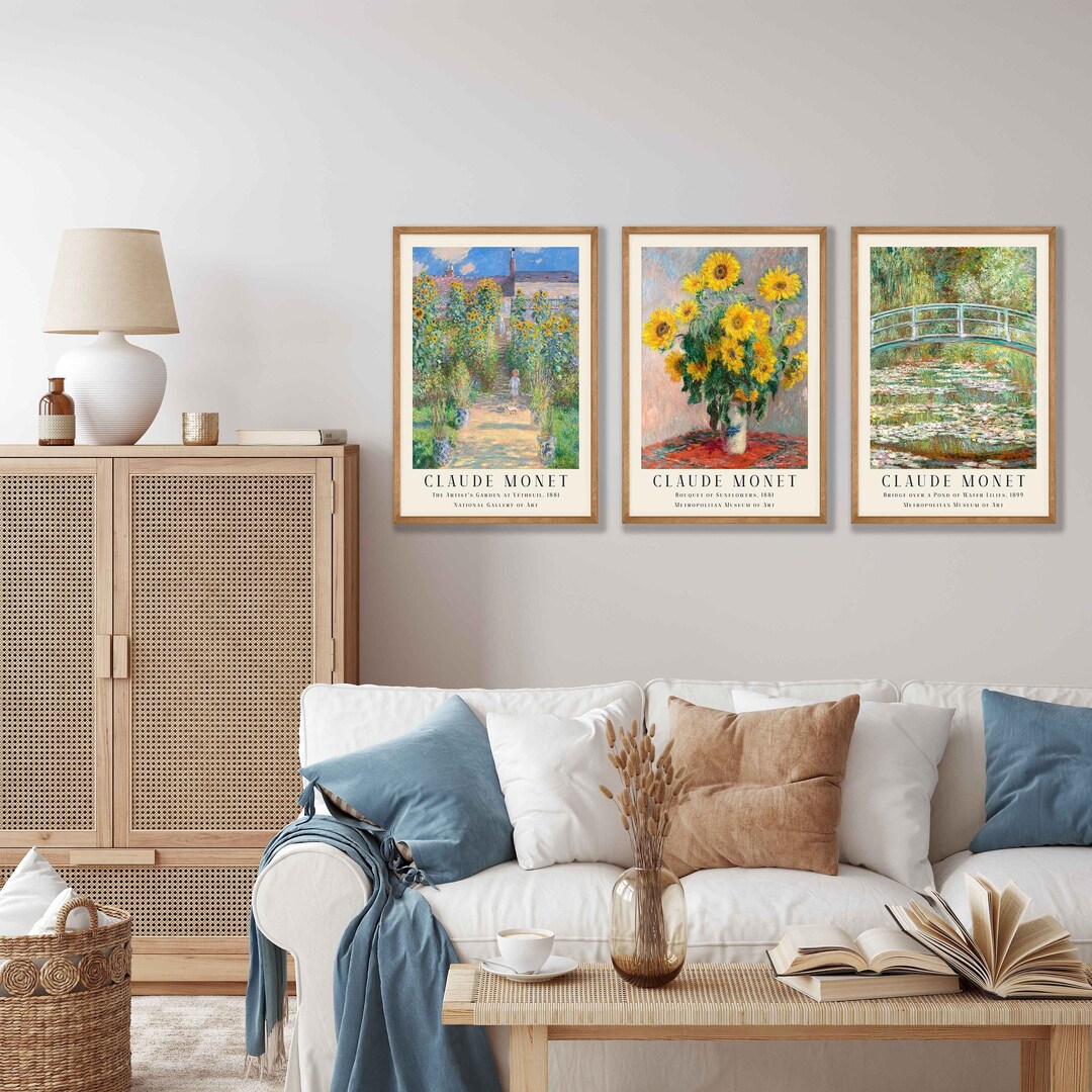 Claude Monet Printable Art Set of 3 - Monet Poster, Monet Wall Art ...