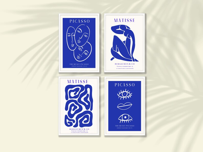 Blue Matisse and Picasso Prints Set of 4 | Matisse Wall Art, Matisse ...