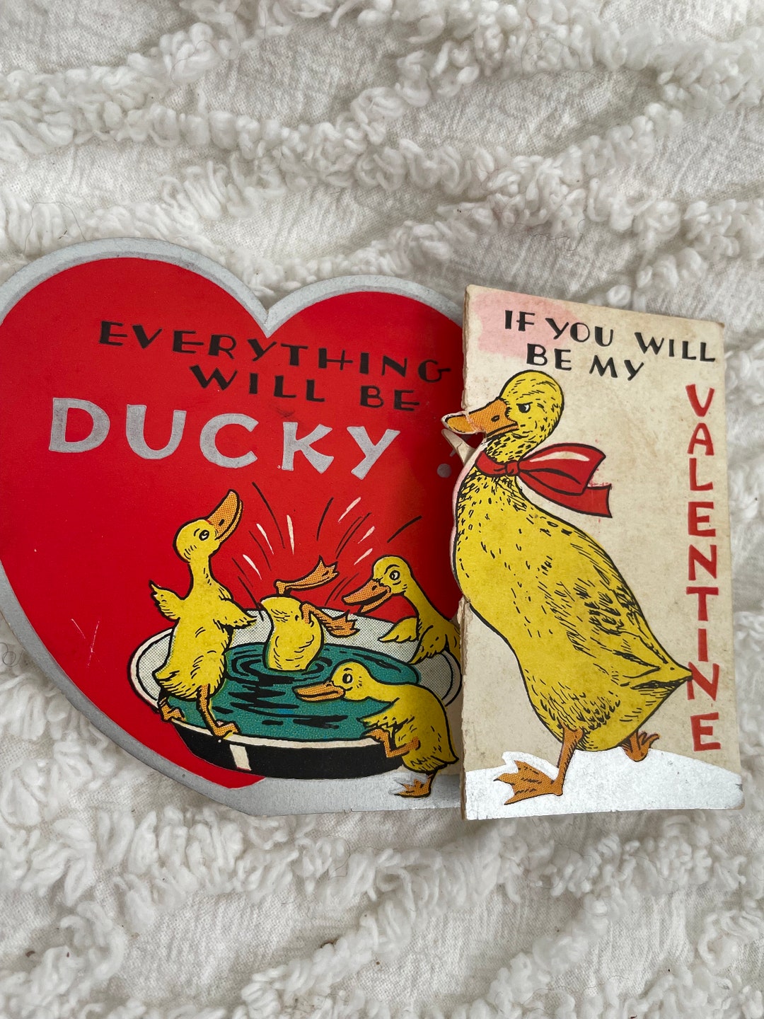 Vintage Valentine Trifold Ducky Card - Etsy