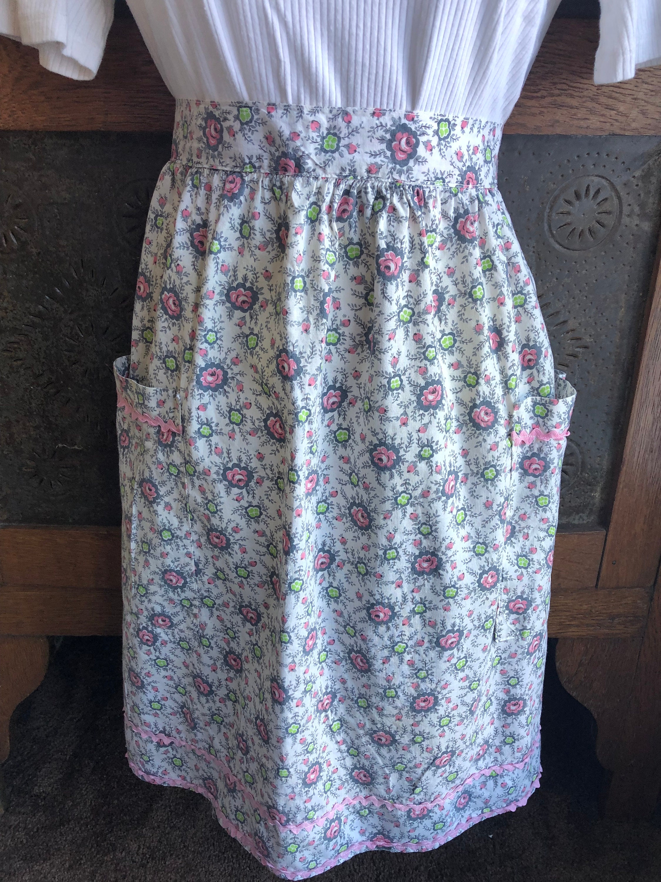 Vintage Calico Half Kitchen Apron - Etsy