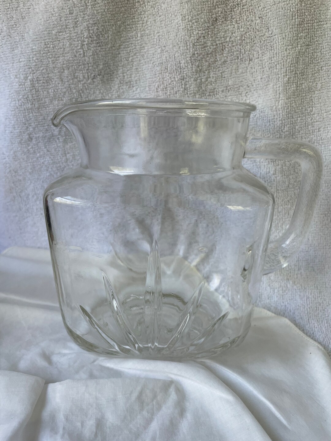 Vintage 1970s Federal Glass Star Bottom Pitcher - Etsy