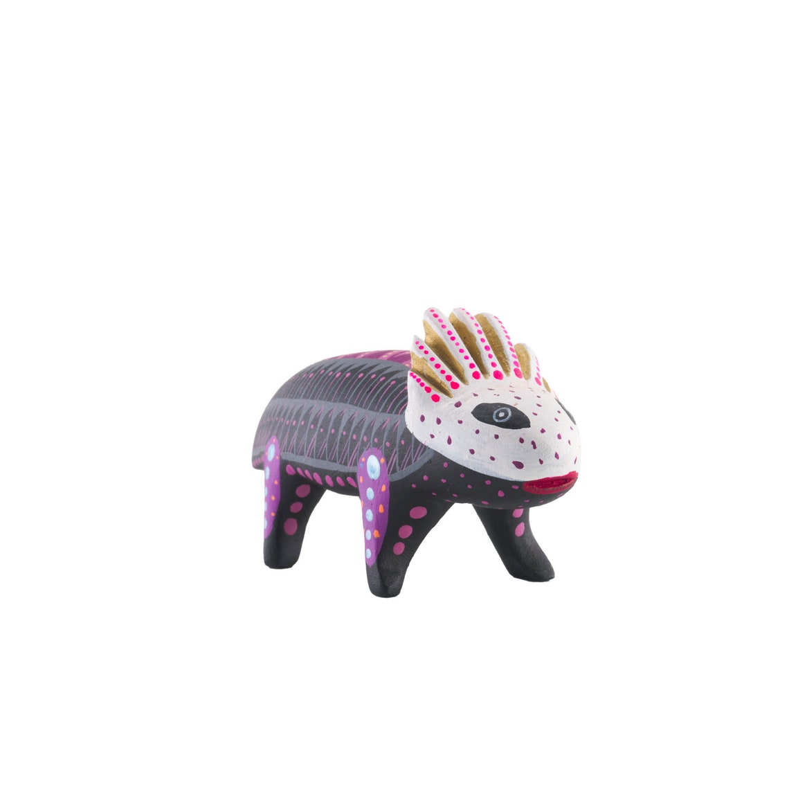 Axolotl Alebrije, White & Black, Amphibian, Wood Carving, Statement ...