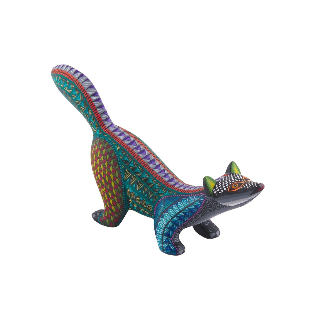 Ferret Alebrije, Multicolored, Wood Carving, Statement Decor, Mexican ...