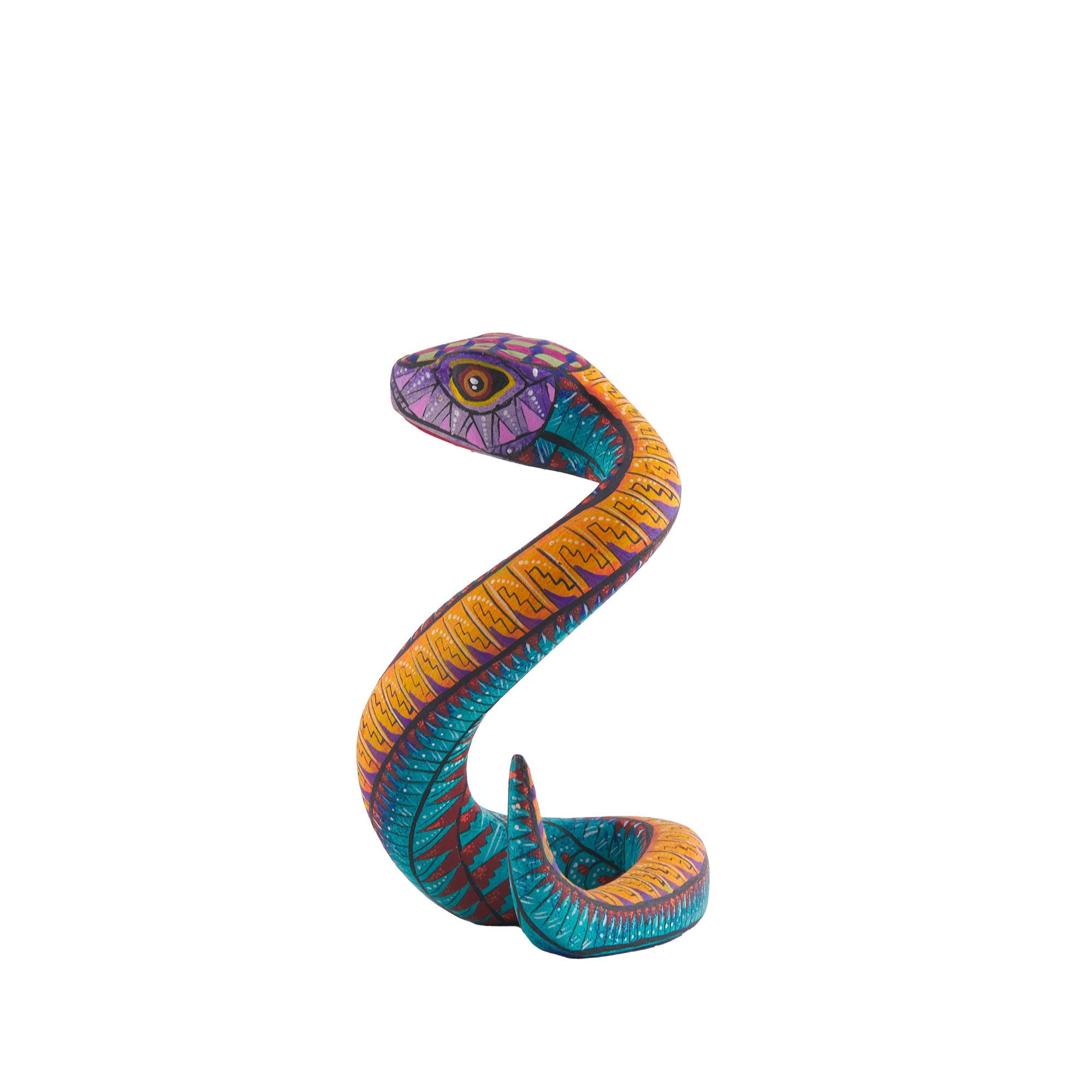 Snake Alebrije, Multicolored, Symbology, Wood Carving, Statement Decor ...