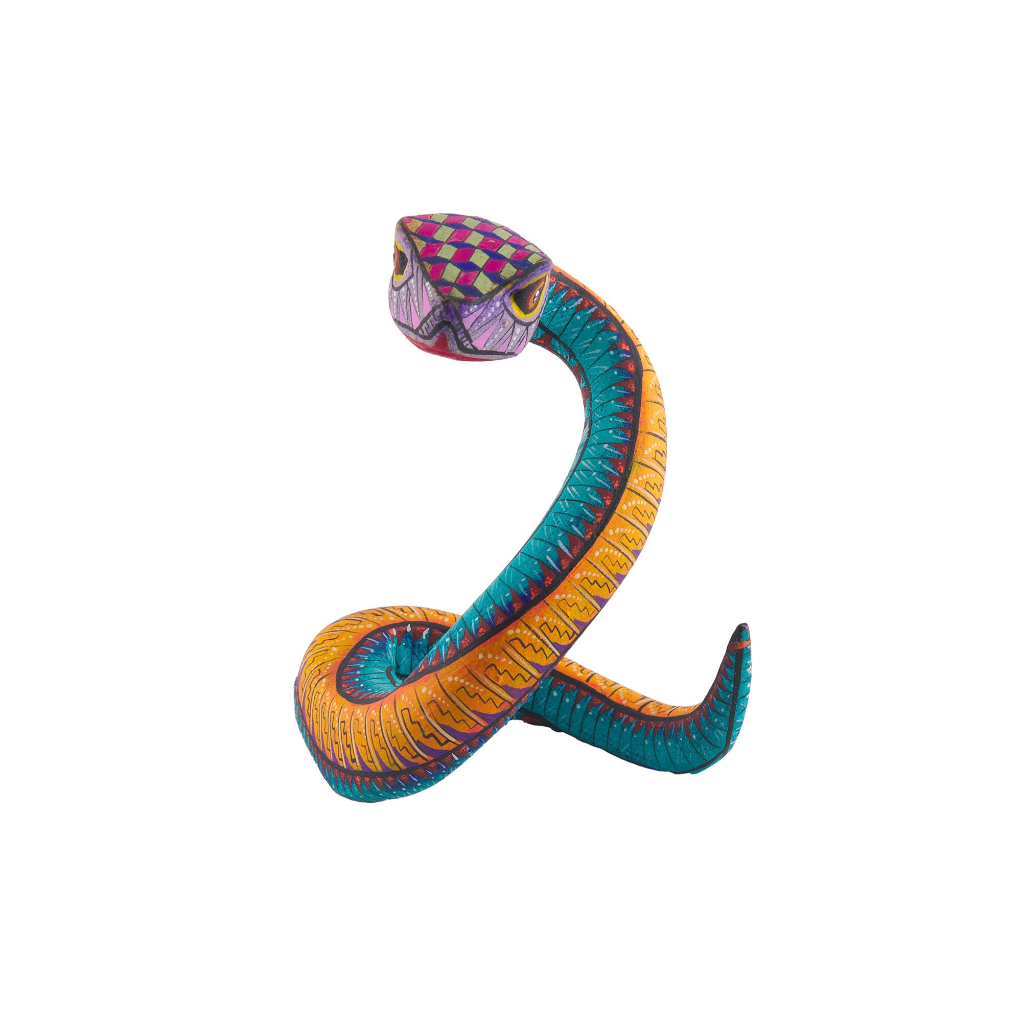 Snake Alebrije, Multicolored, Symbology, Wood Carving, Statement Decor ...