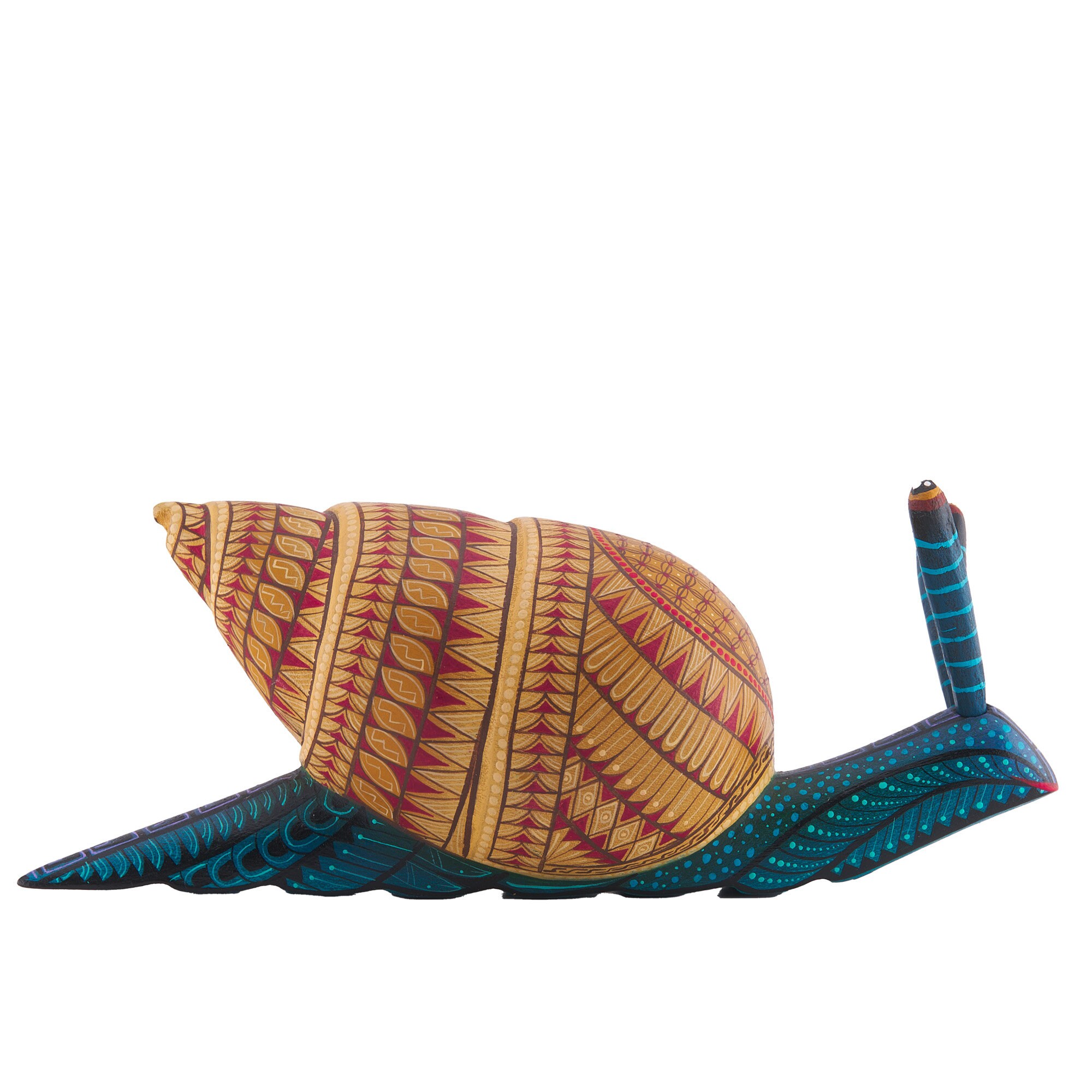 Snail Alebrije, Yellow & Blue, Wood Carving, Statement Decor, Mexican ...