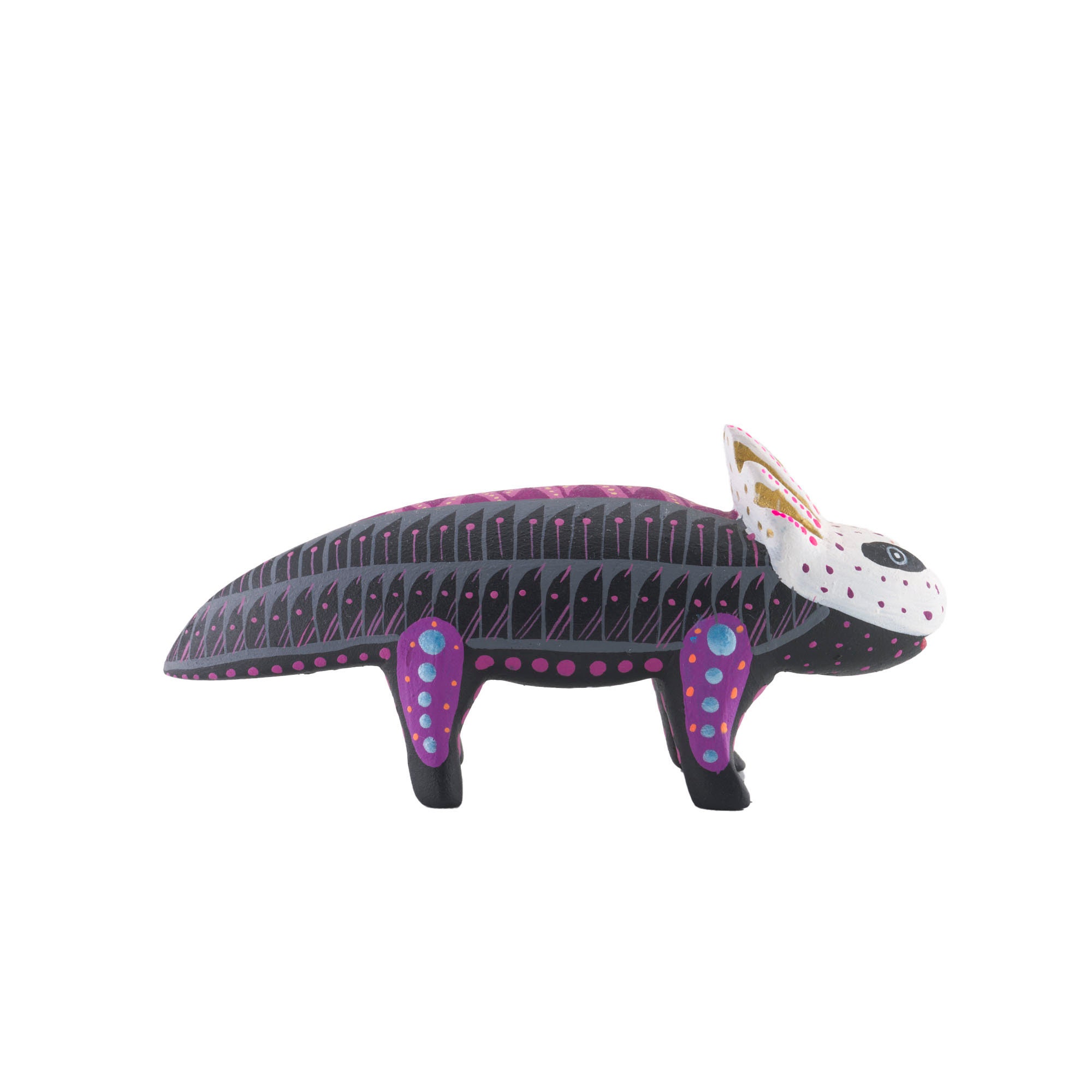Axolotl Alebrije, White & Black, Amphibian, Wood Carving, Statement ...