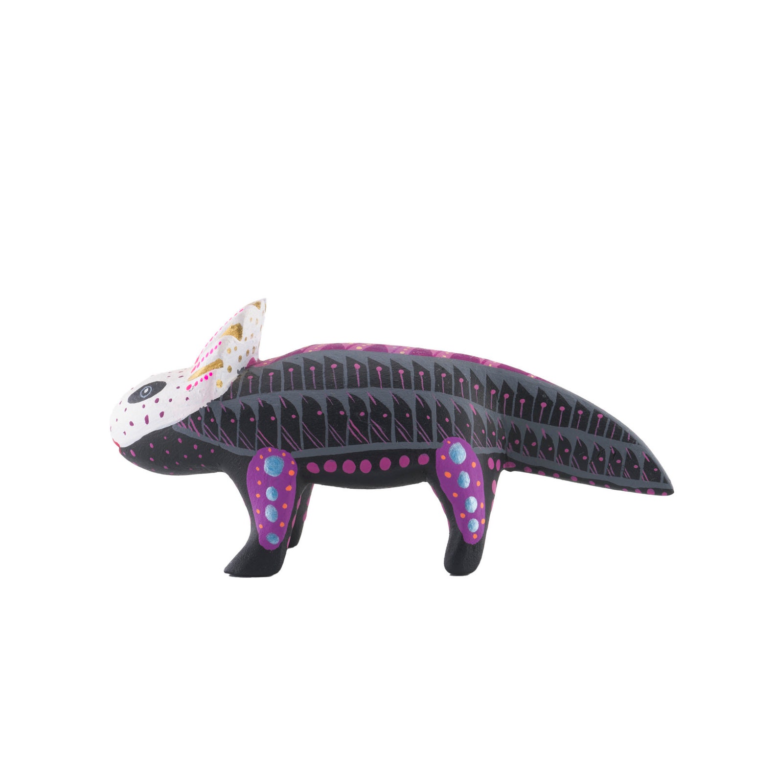 Axolotl Alebrije, White & Black, Amphibian, Wood Carving, Statement ...