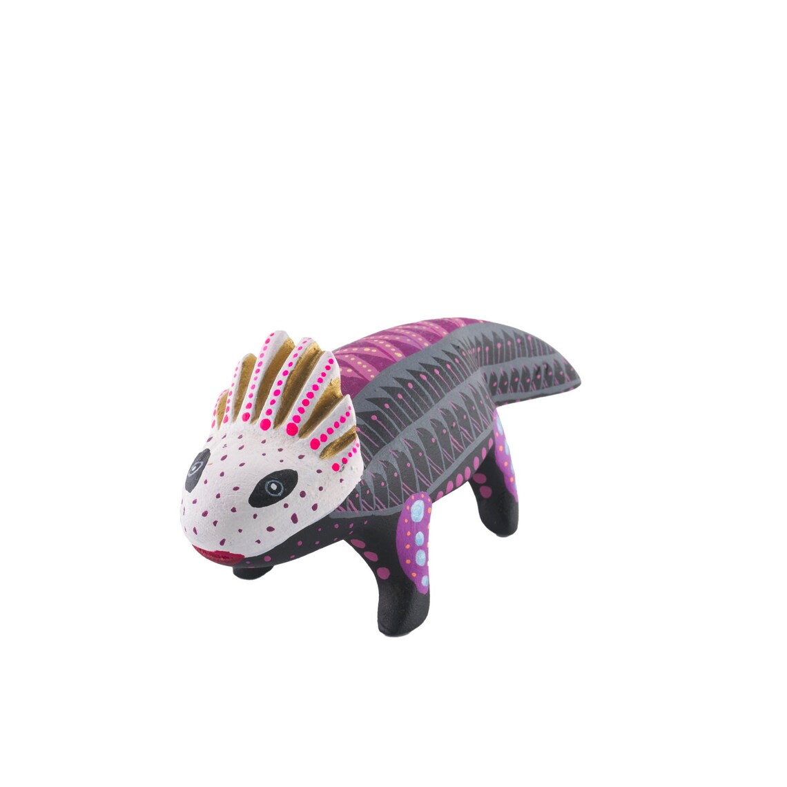 Axolotl Alebrije, White & Black, Amphibian, Wood Carving, Statement ...