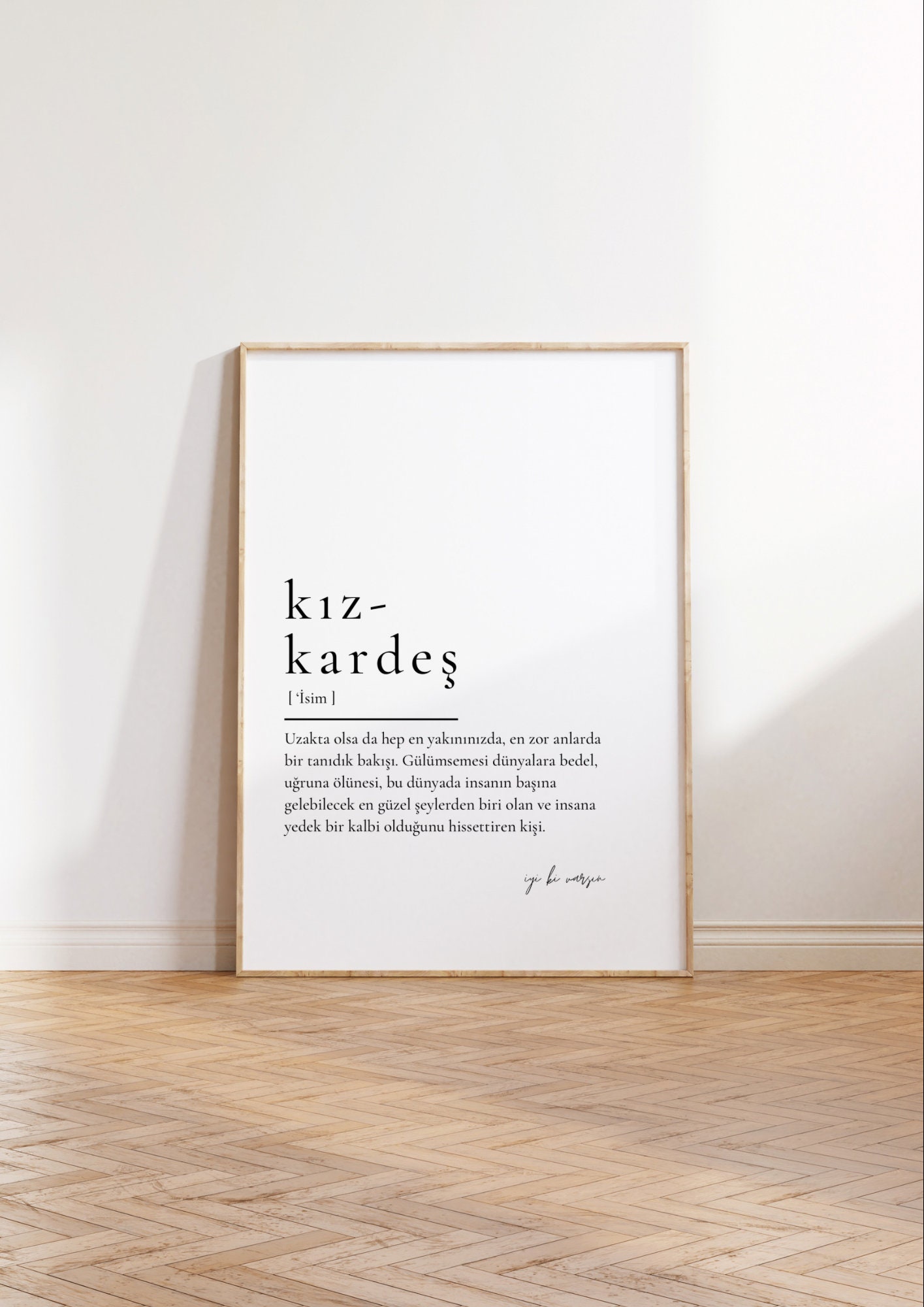 Kiz Kardes Sözlük | Aile | Kardes Hediye | Definition Poster ...