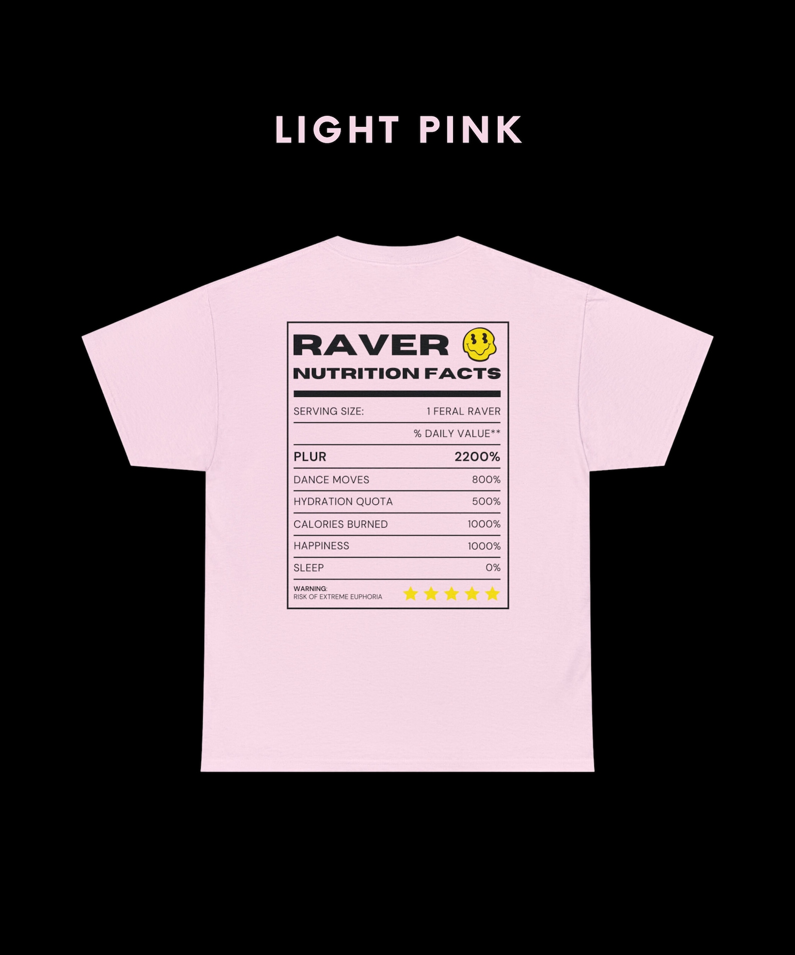 Raver Nutrition Facts Shirt Rave Outfit Music Festival - Etsy