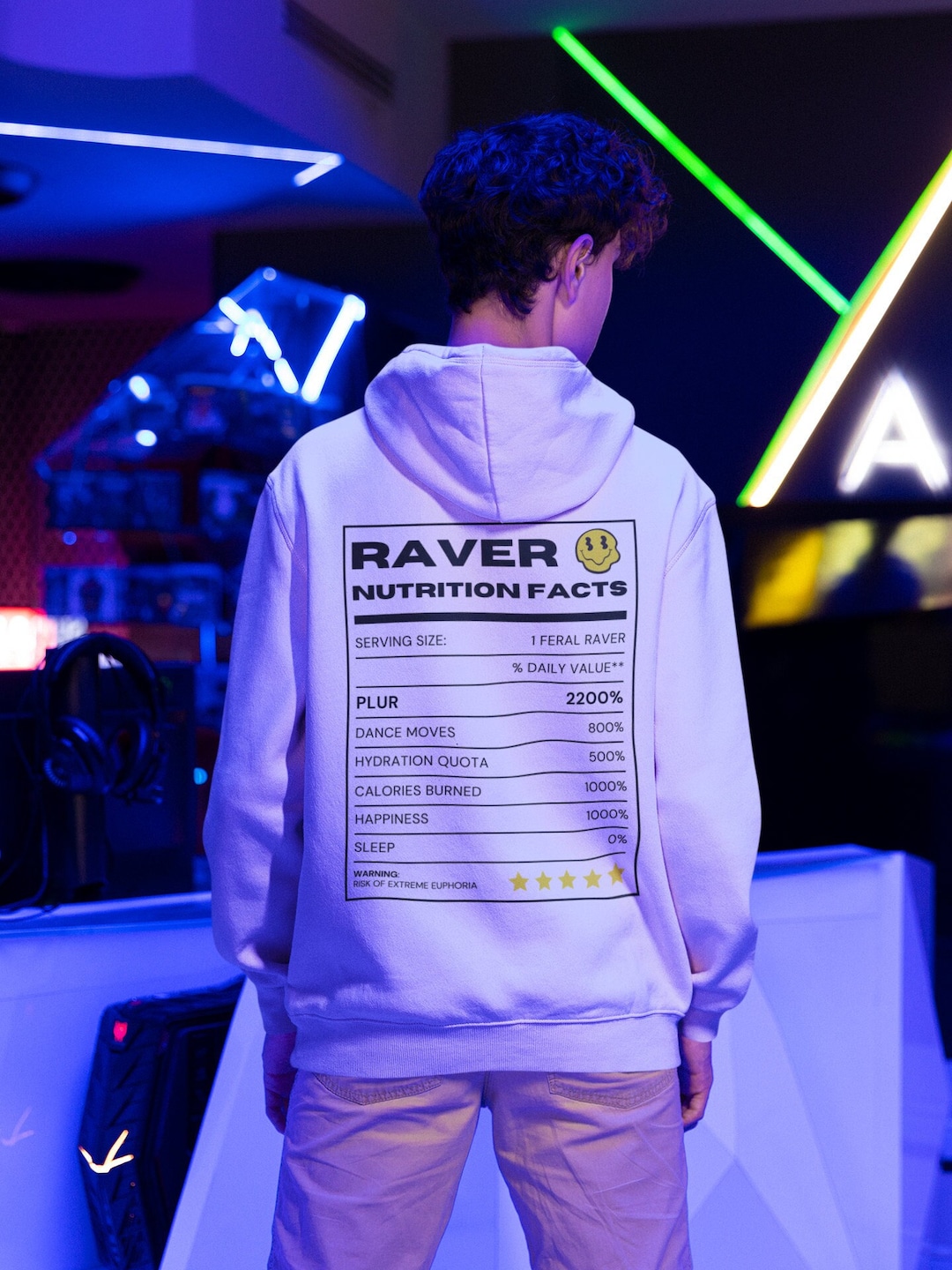 Raver Nutrition Facts Hoodie, Rave Sweater, Music Festival Shirt, Rave Gifts, Rave Top, EDM ...