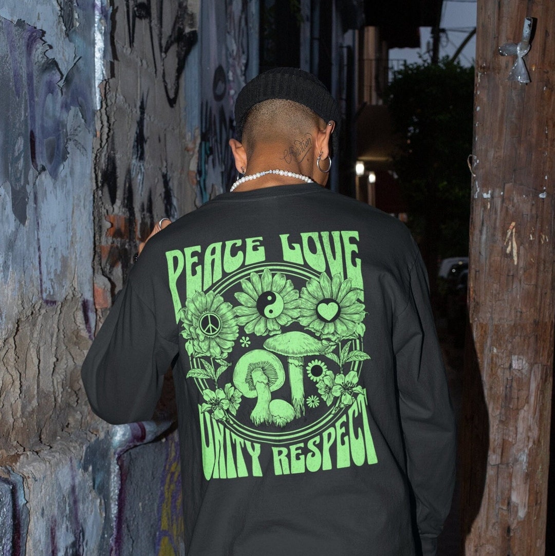 Peace Love Unity Respect Shirt, Rave Sweater, Festival Shirt, Rave Top ...