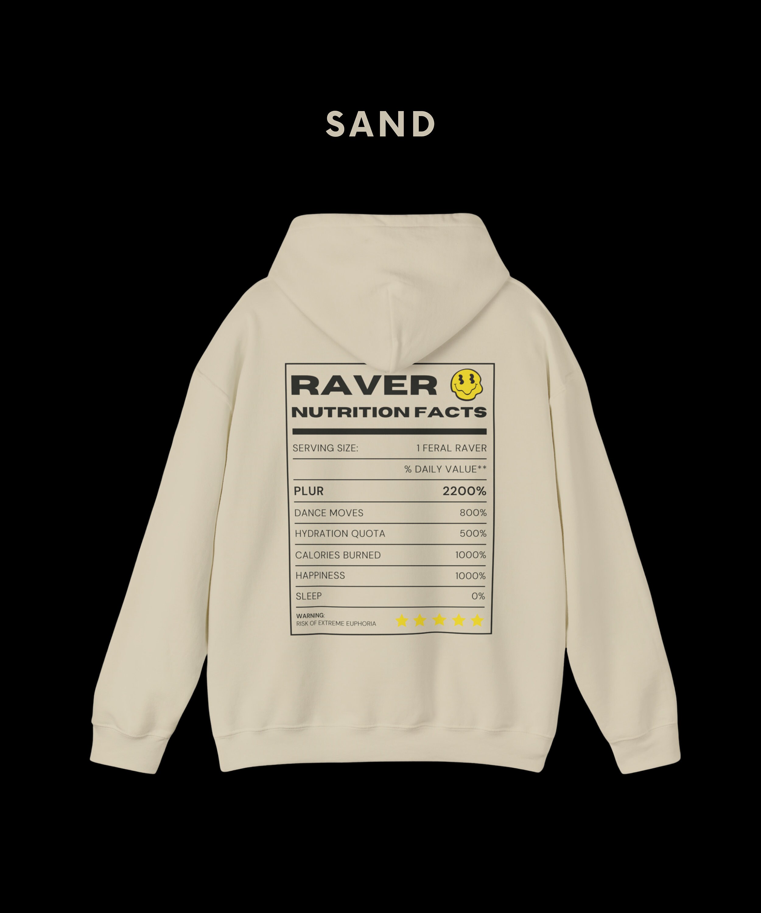 Raver Nutrition Facts Hoodie, Rave Sweater, Music Festival Shirt, Rave Gifts, Rave Top, EDM ...