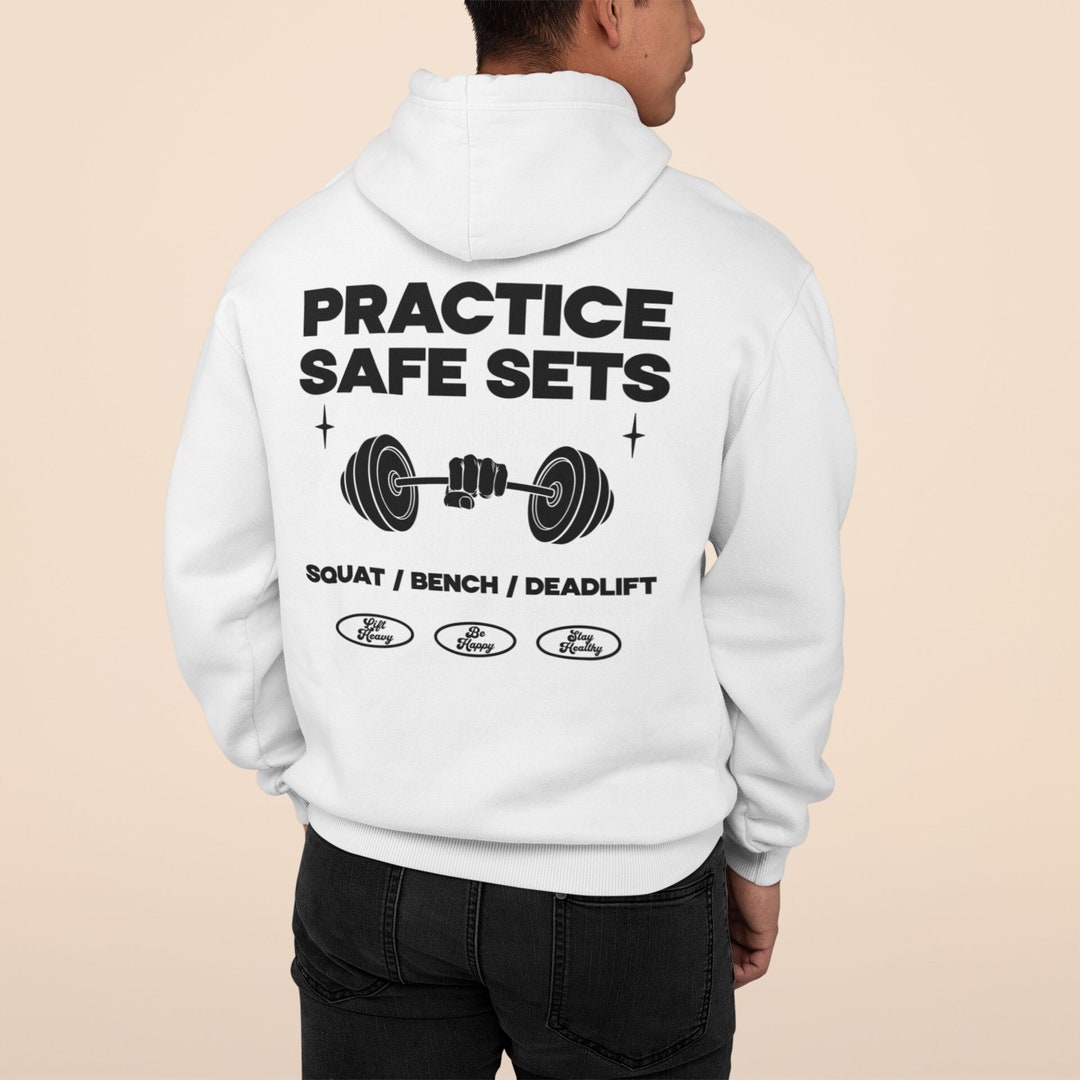 Practice Safe Sets Gym Hoodie: Funny Workout Lifting Cotton-blend - Etsy