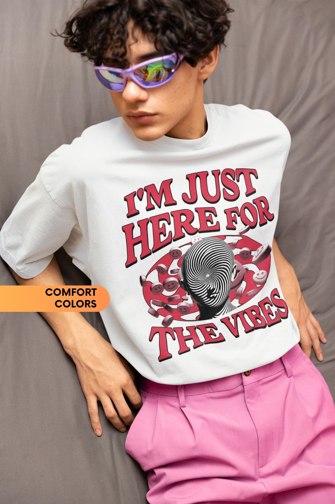 I'm Just Here for the Vibes, Festival Trippy Rave Top, Rave Outfits ...