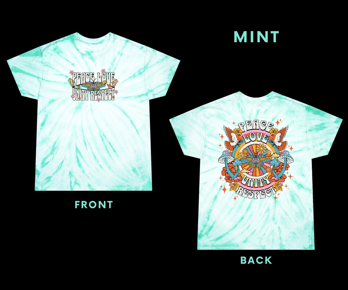 Peace Love Unity Respect Tie Dye Shirt, Gift for Her, PLUR Shirt, Rave ...