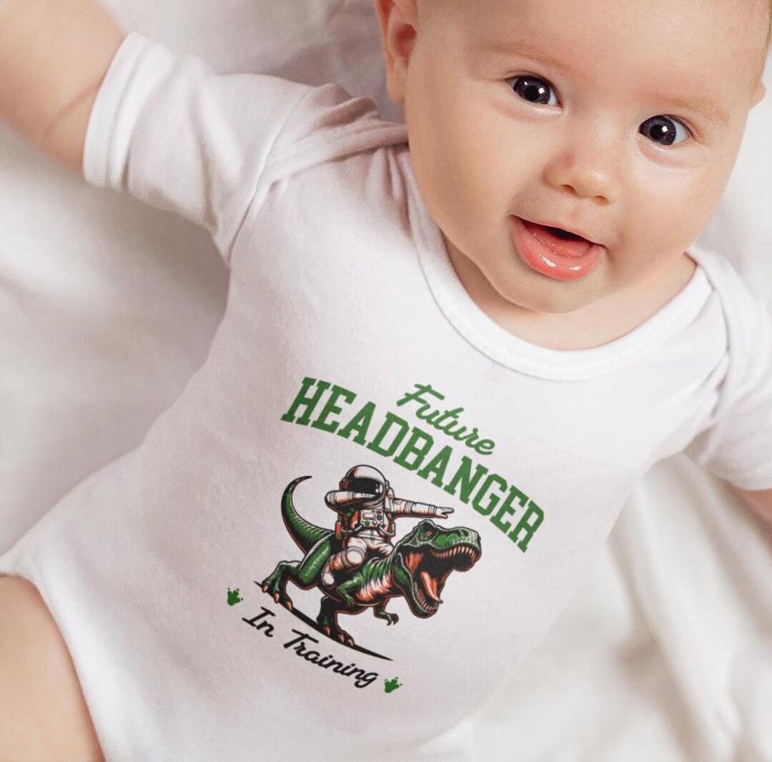 Future Headbanger Baby Onesie: Astronaut Dinosaur Rave Outfit - Etsy