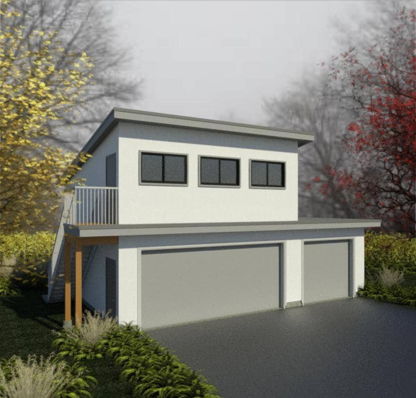 Modern 3 Car Garage With a Loft/mezzanine, 34'x26' - Etsy
