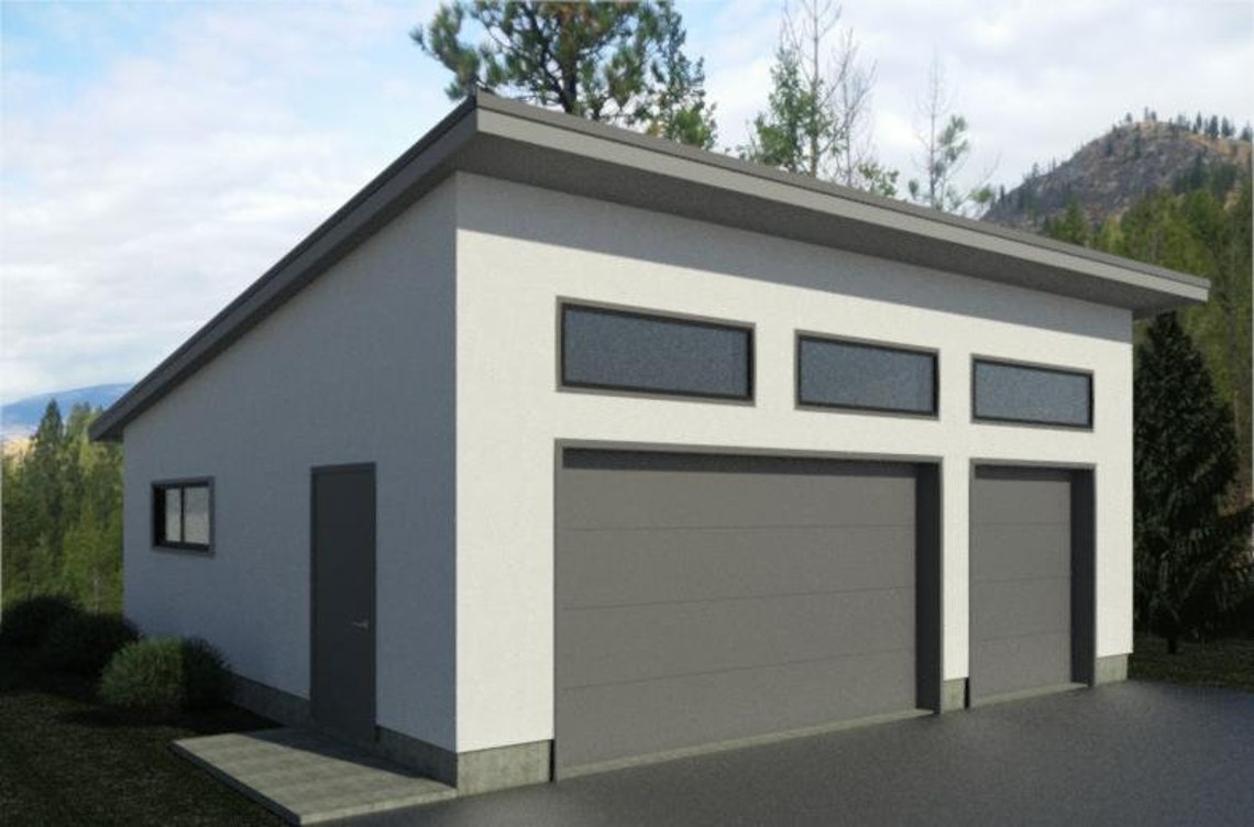 Modern 3 Car Garage, 32'x24' - Etsy