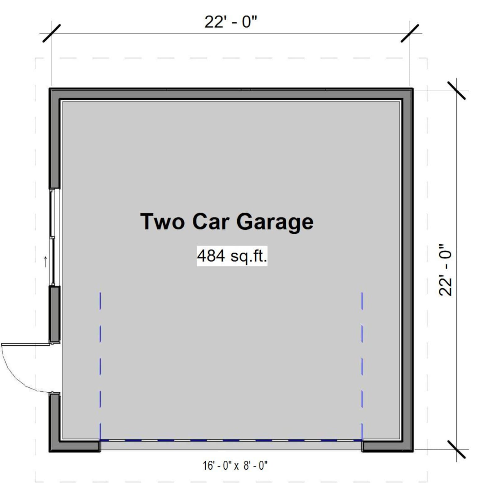 Small Modern 2 Car Garage 20'x20', 20'x22', 22'x22' - Etsy