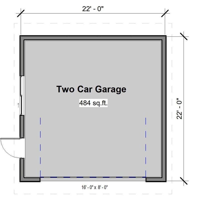 Small Modern 2 Car Garage 20'x20', 20'x22', 22'x22' - Etsy