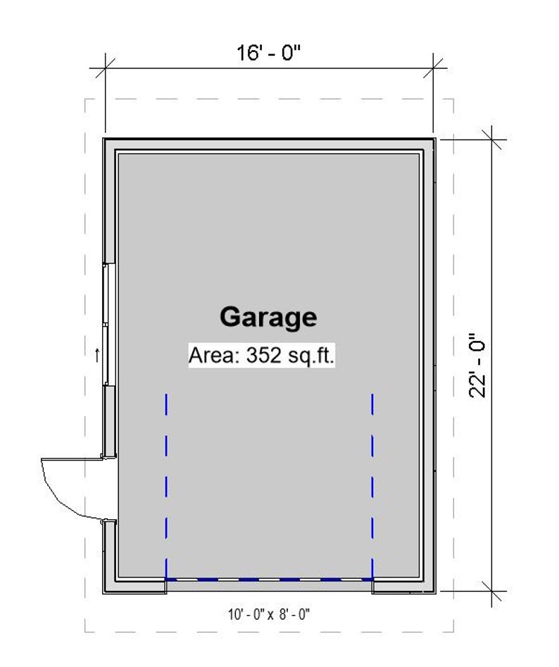 Simple Modern 1 Car Garage 16'x22', 16'x24', 20'x24' - Etsy