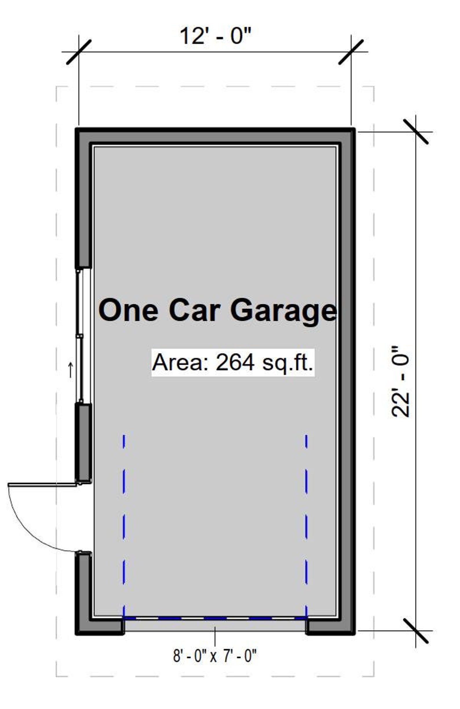 Small Simple Modern 1 Car Garage 12'x22', 12'x24', 14'x22', 14'x24' - Etsy