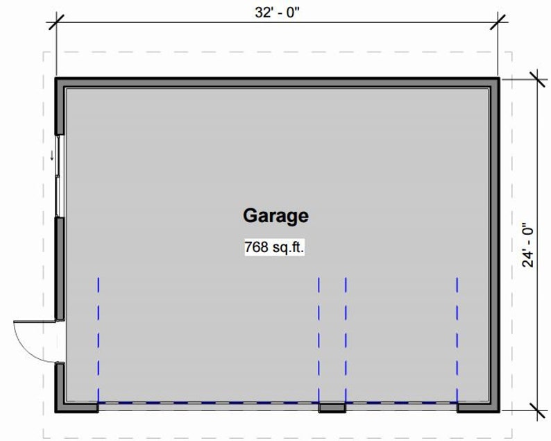 Modern 3 Car Garage, 32'x24' - Etsy