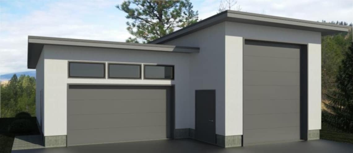 Modern 2 Car and RV Garage - Etsy