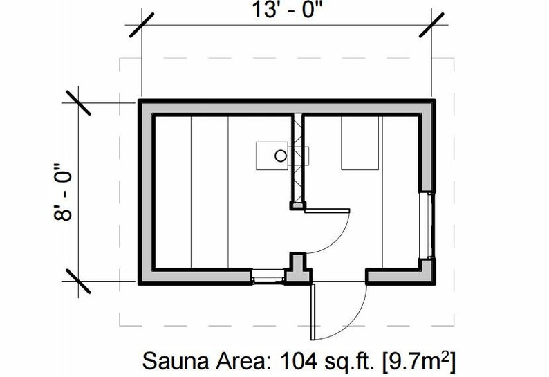 Detached Modern Sauna With Wood Burning Stove, 13x8 - Etsy