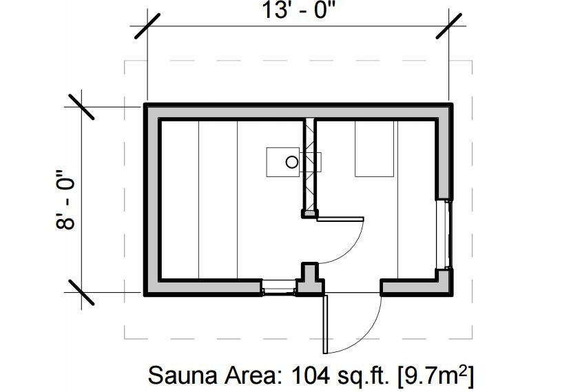 Detached Modern Sauna With Wood Burning Stove, 13x8 - Etsy