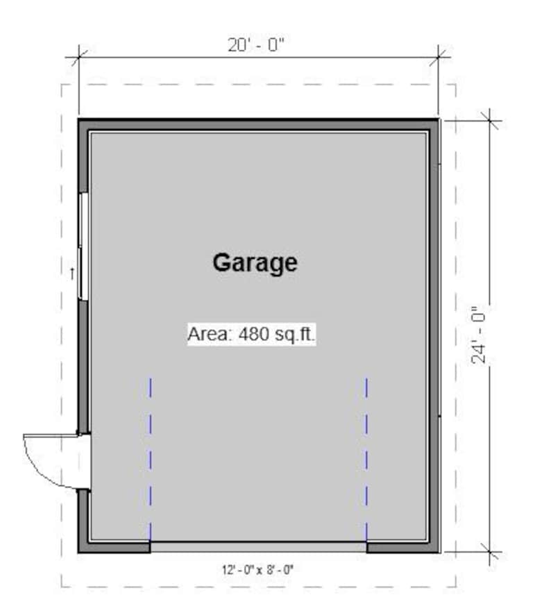 Simple Modern 1 Car Garage 16'x22', 16'x24', 20'x24' - Etsy