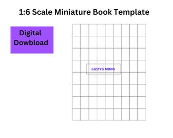 1:6 Scale 0.85WX1.25H Inch Miniature Book Cover Template (digital ...