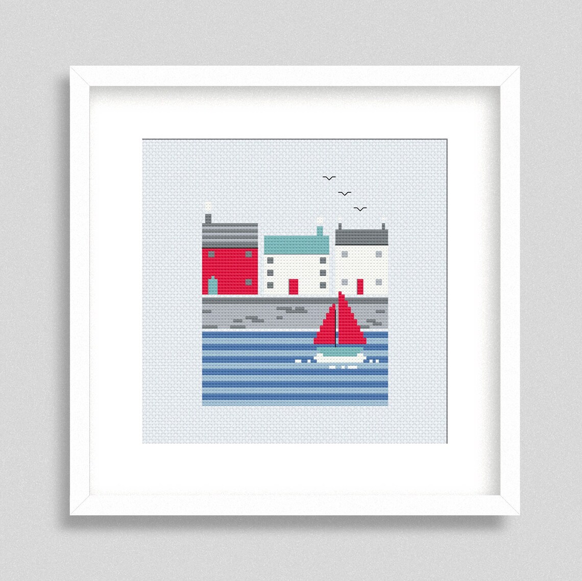 Little Seaside Houses Cross Stitch Pattern PDF. Instant Download ...