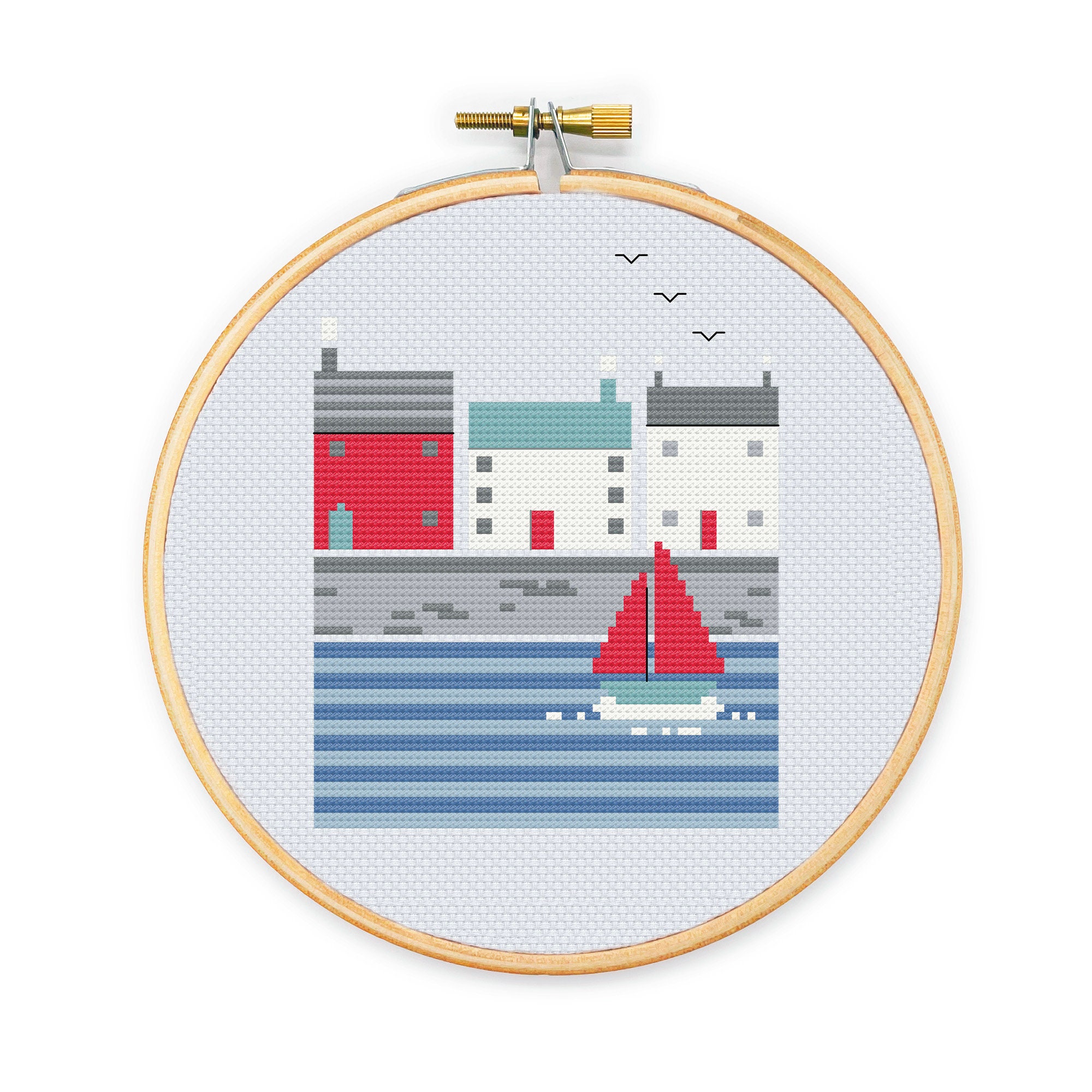Little Seaside Houses - Cross Stitch Pattern PDF. Instant Download ...