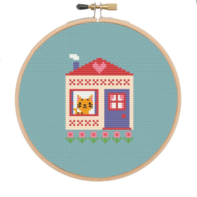 Cute Cat Cross Stitch Pattern. Instant Download PDF File. This Quick ...