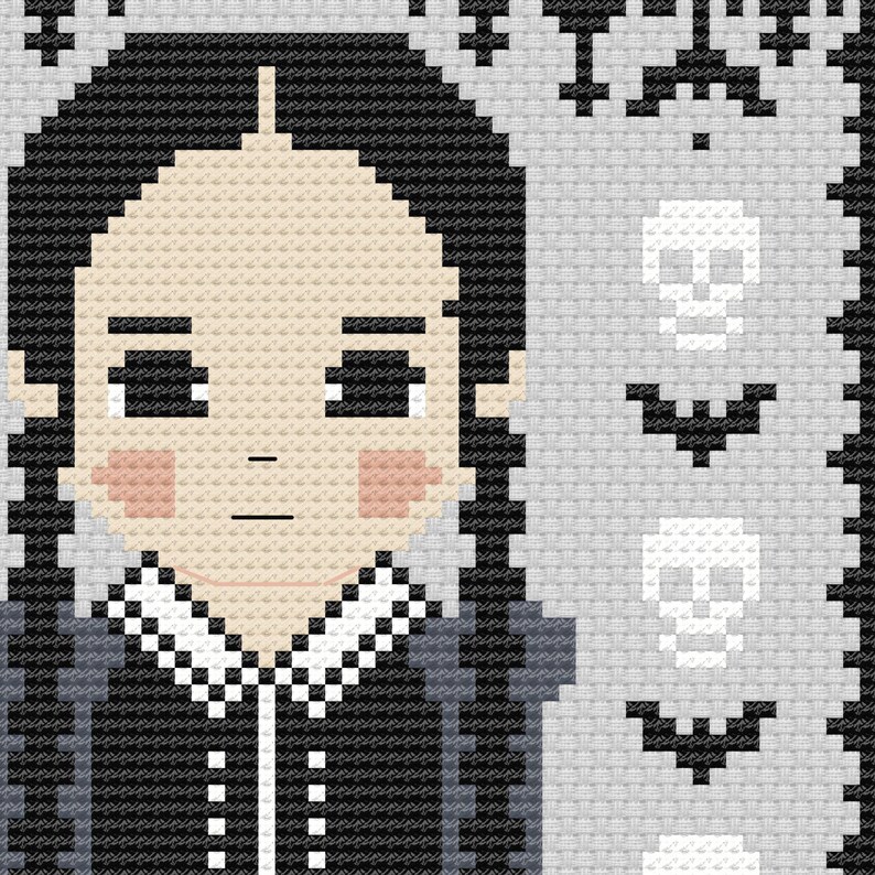 Wednesday Addams Cross Stitch Pattern PDF. Instant Download - Etsy