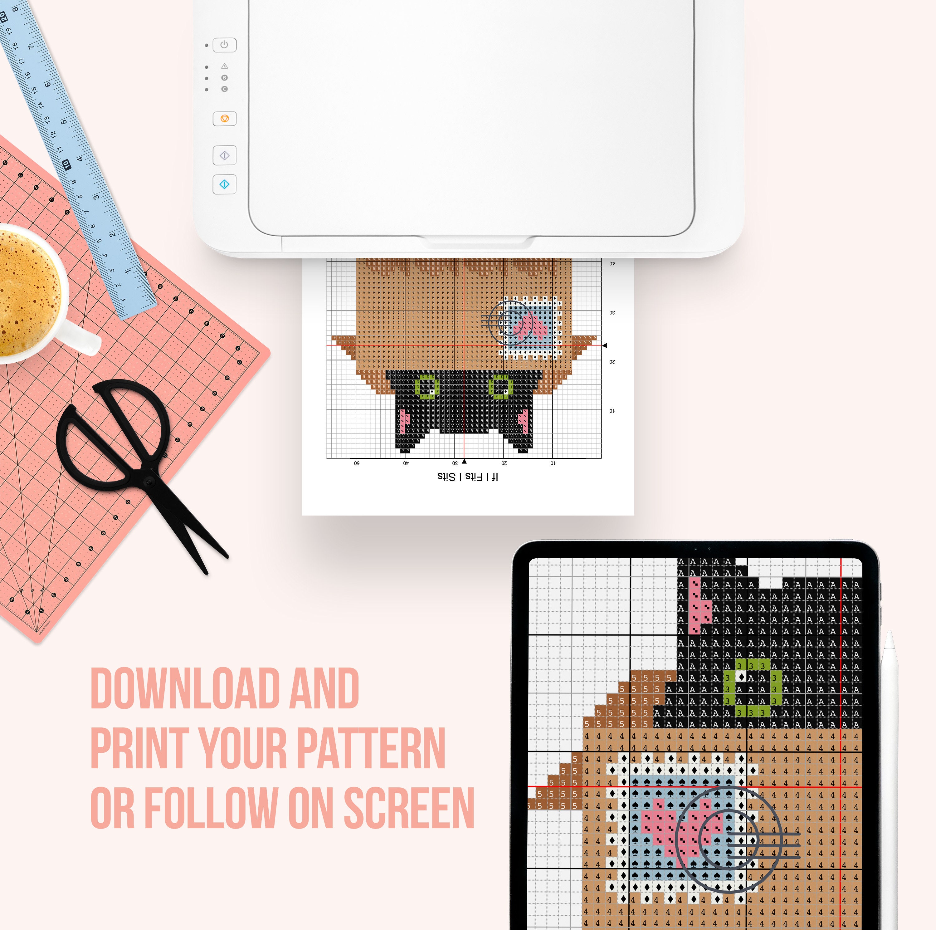 Cat Cross Stitch Pattern. PDF Download. Simple Cross Stitch Design ...