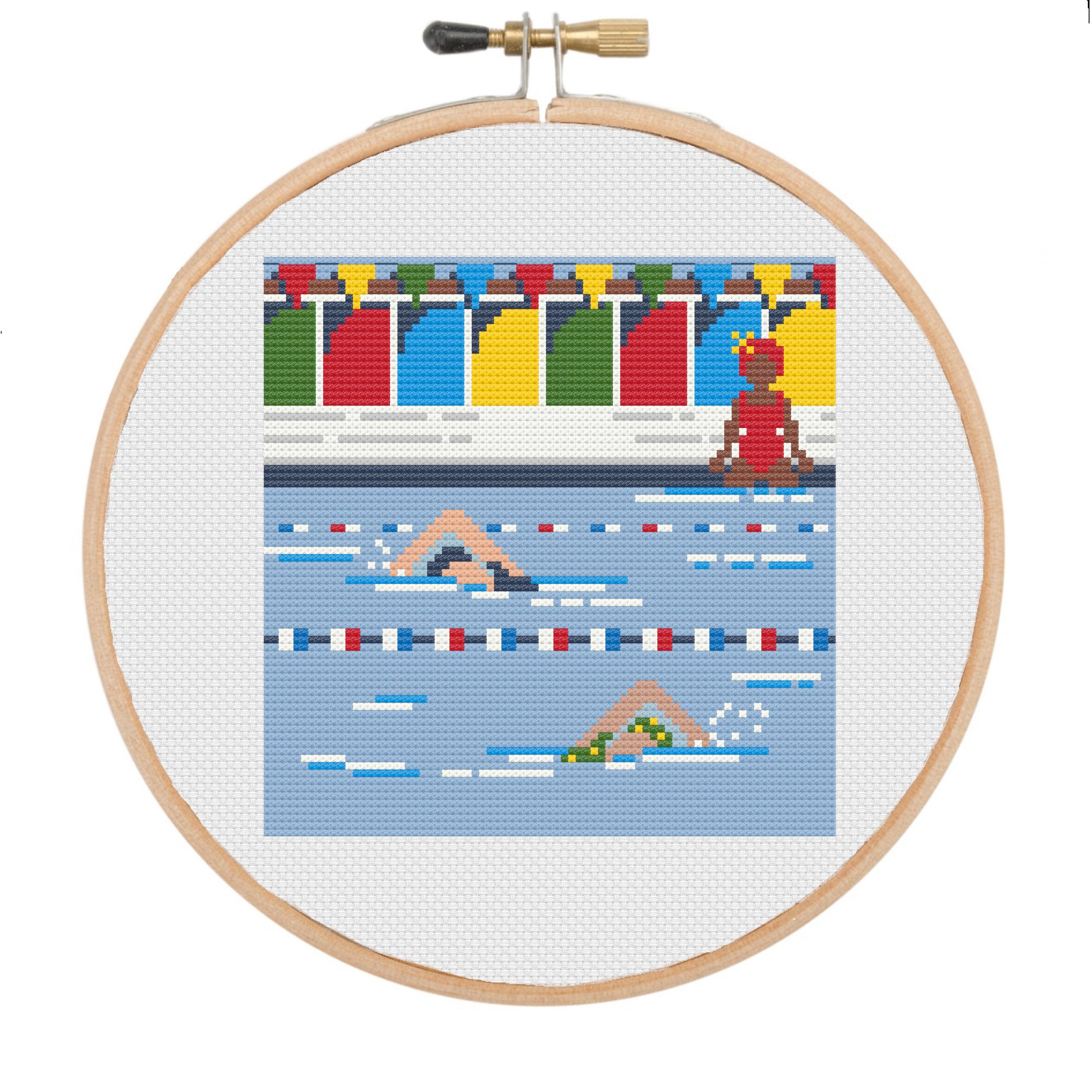 Cross Stitch Pattern 'lido Ladies' Swimming DMC Cross Stitch Chart ...