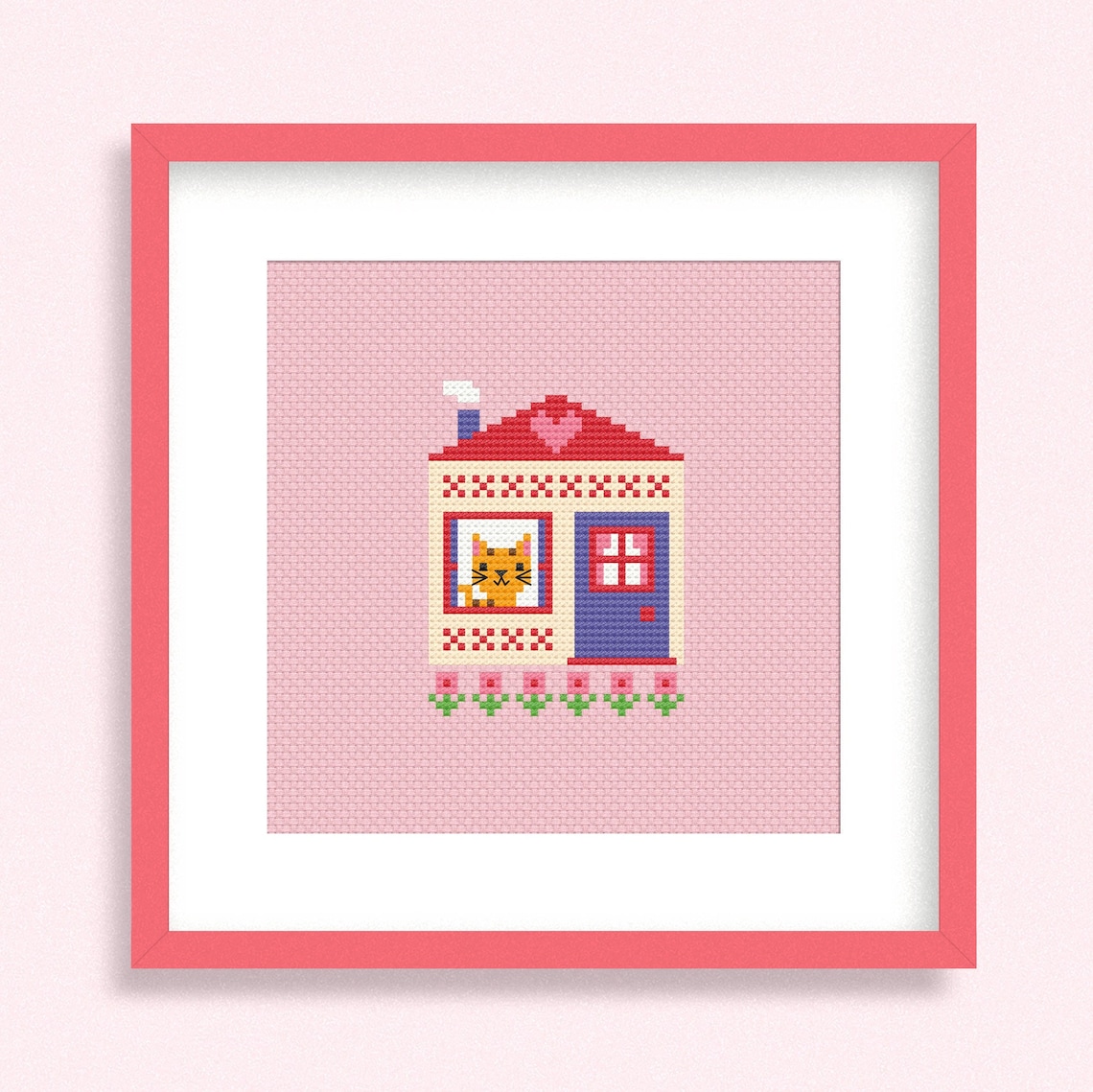 Cute Cat Cross Stitch Pattern. Instant Download PDF File. This Quick ...
