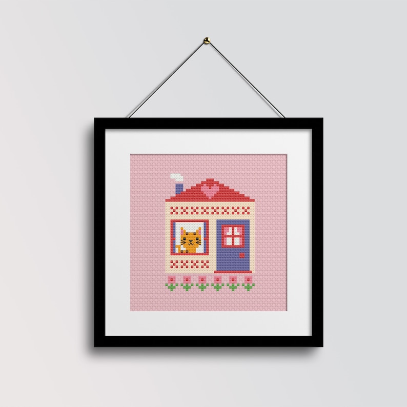Cute Cat Cross Stitch Pattern. Instant Download PDF File. This Quick ...
