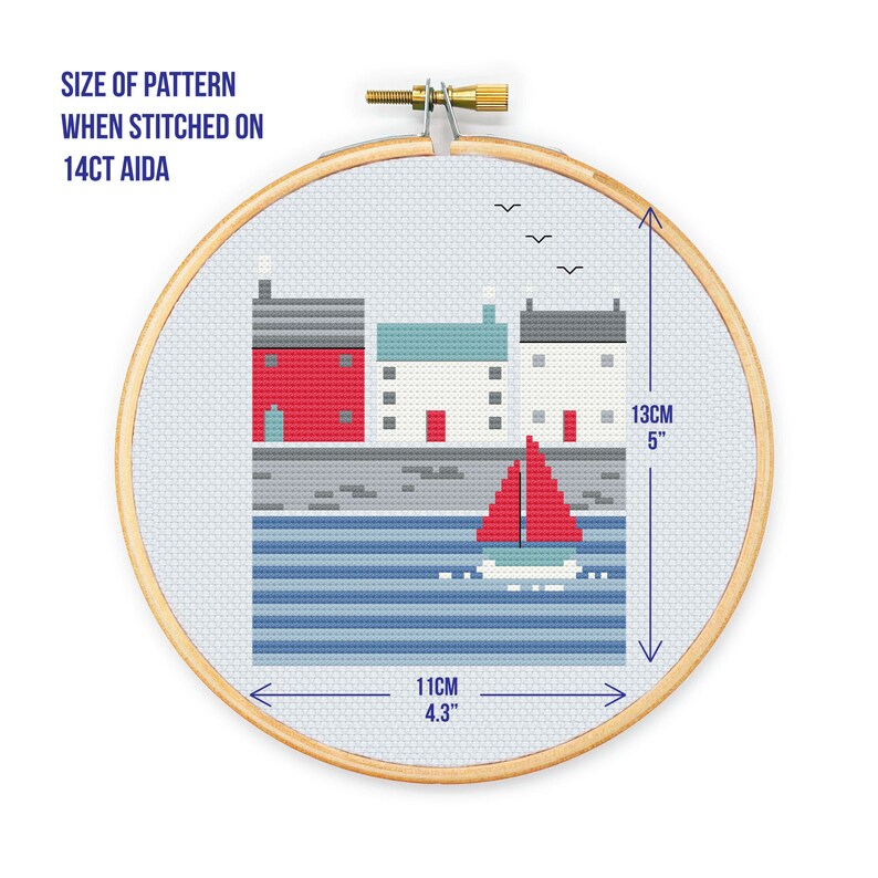Little Seaside Houses - Cross Stitch Pattern PDF. Instant Download ...