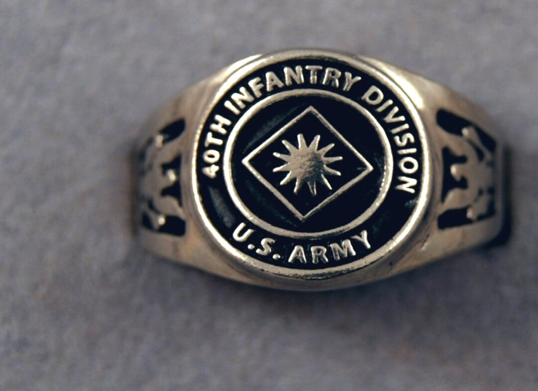 40th Infantry Division Ring US Army Infantry Service Sunburst Division ...