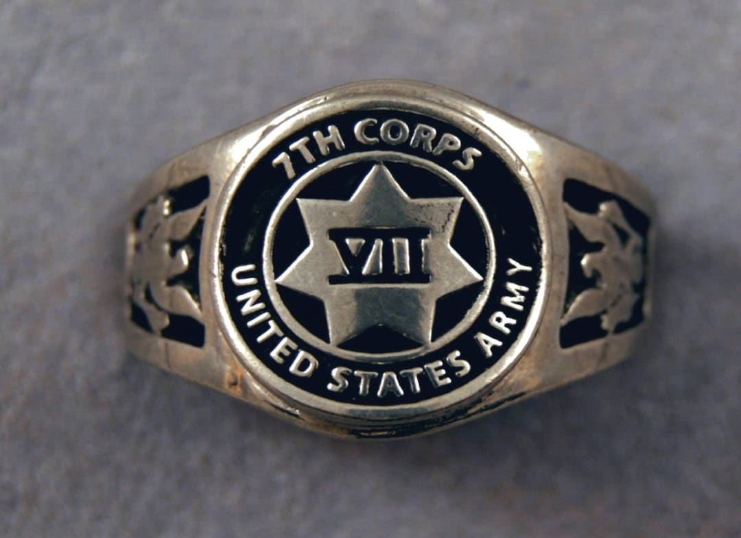 7th Corps US Army Insignia Ring Army Group Unit Rings the Jayhawk Corps ...
